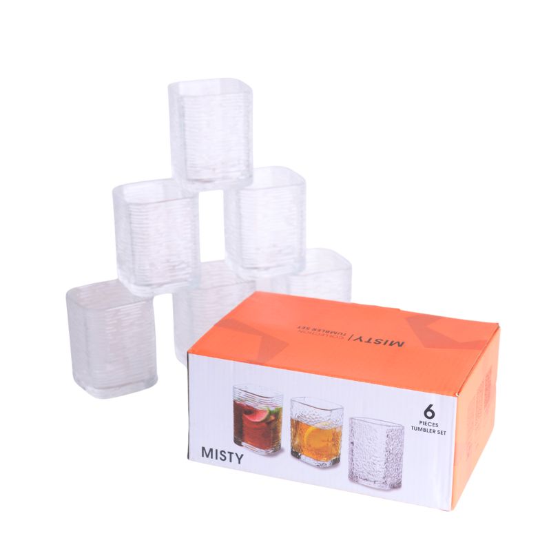 Misty 6-Piece Textured Glass Tumbler Set